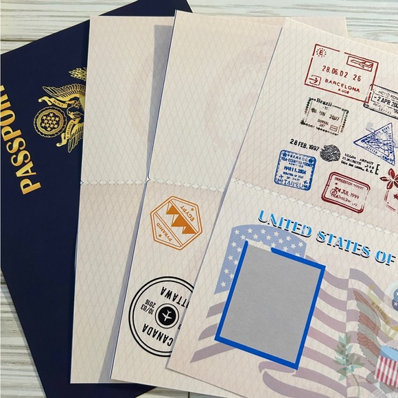 Handmade | Office | Junk Journal Ephemera Kit Travel Passport Mini Book ...